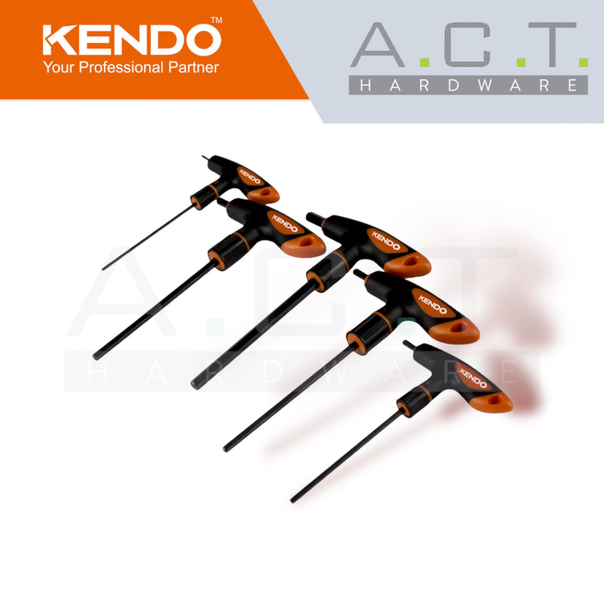 KENDO 5PC T-HANDLE HEX KEY SET - 20779 — A.C.T. HARDWARE